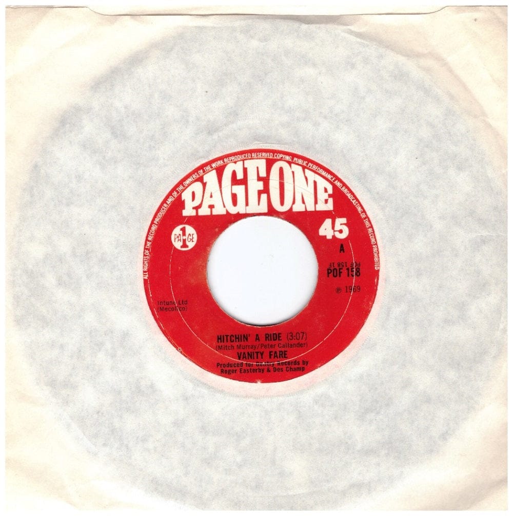 7" 45RPM Hitchin' A Ride/Man Child by Vanity Fare from Page One (POF 1 ...