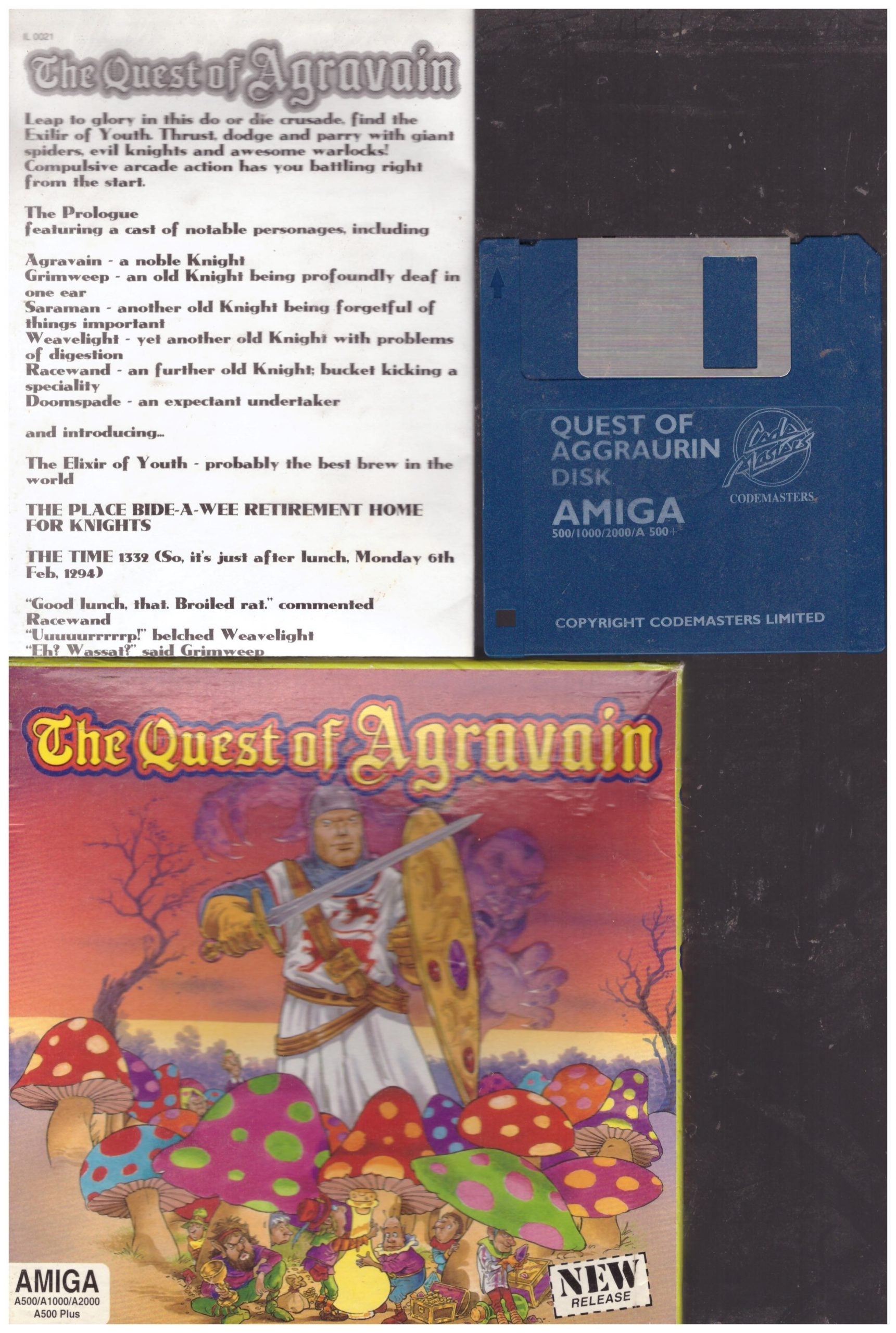 The Quest Of Agravain for Commodore Amiga from Codemasters – Retro ...